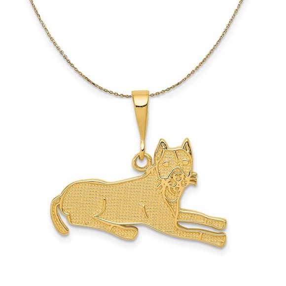 Black Bow Jewelry Co. | Jewelry | 4k Yellow Gold Pit Bull Necklace 24 ...